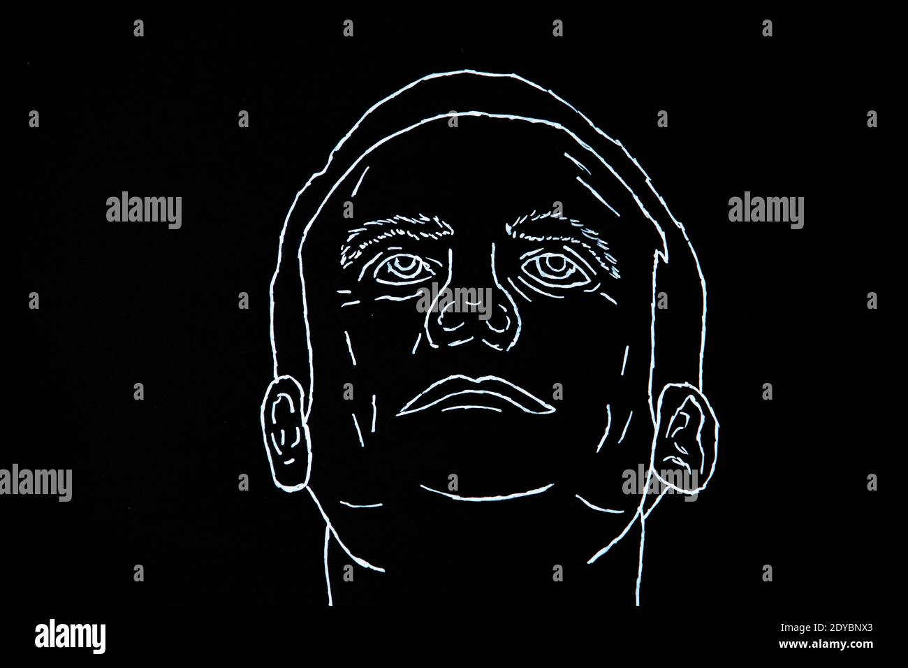 FRA - POLITIQUE - EMMANUEL MACRON Drawing of a portrait of Emmanuel ...