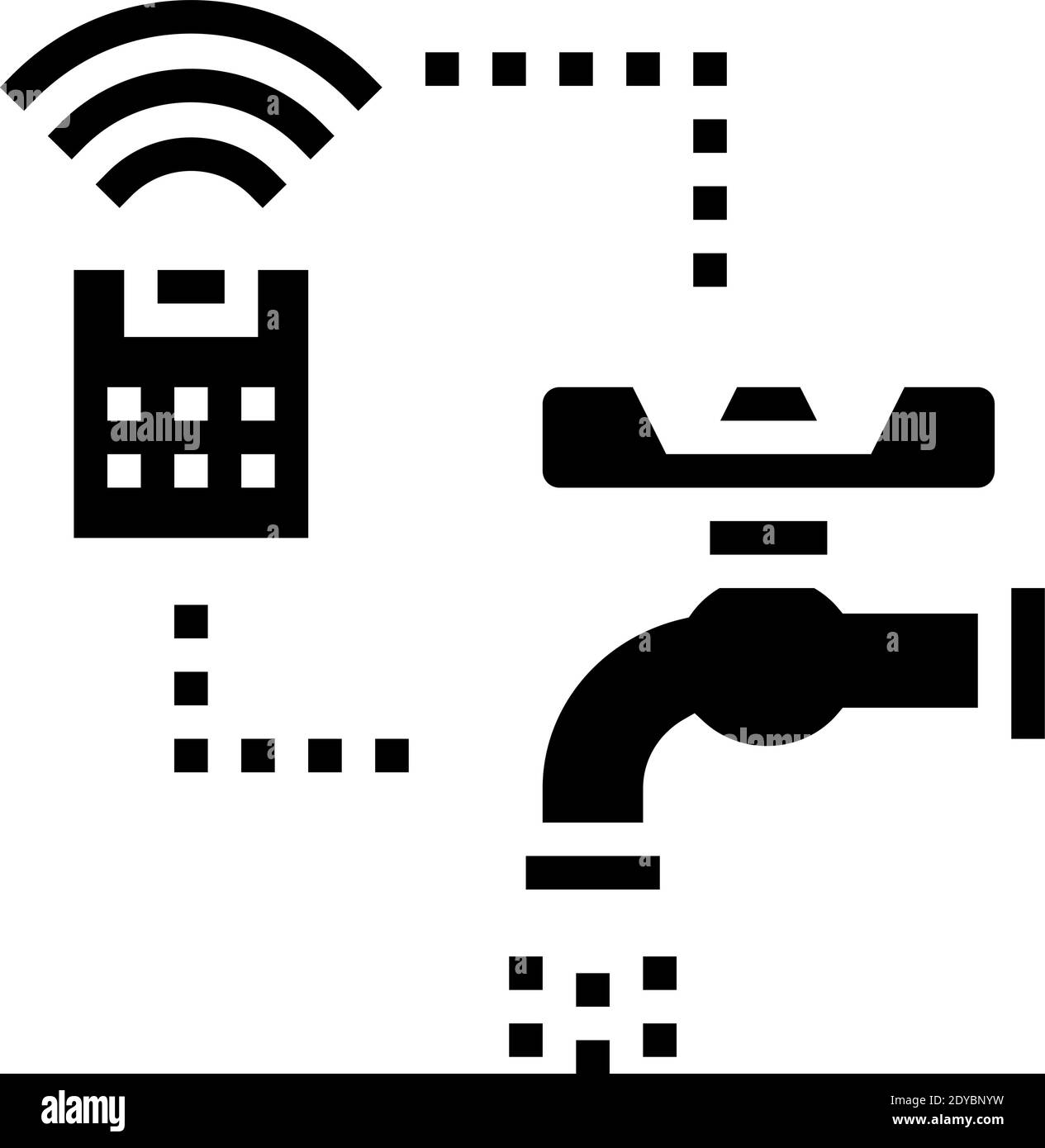 faucet control of smart home glyph icon vector illustration Stock ...