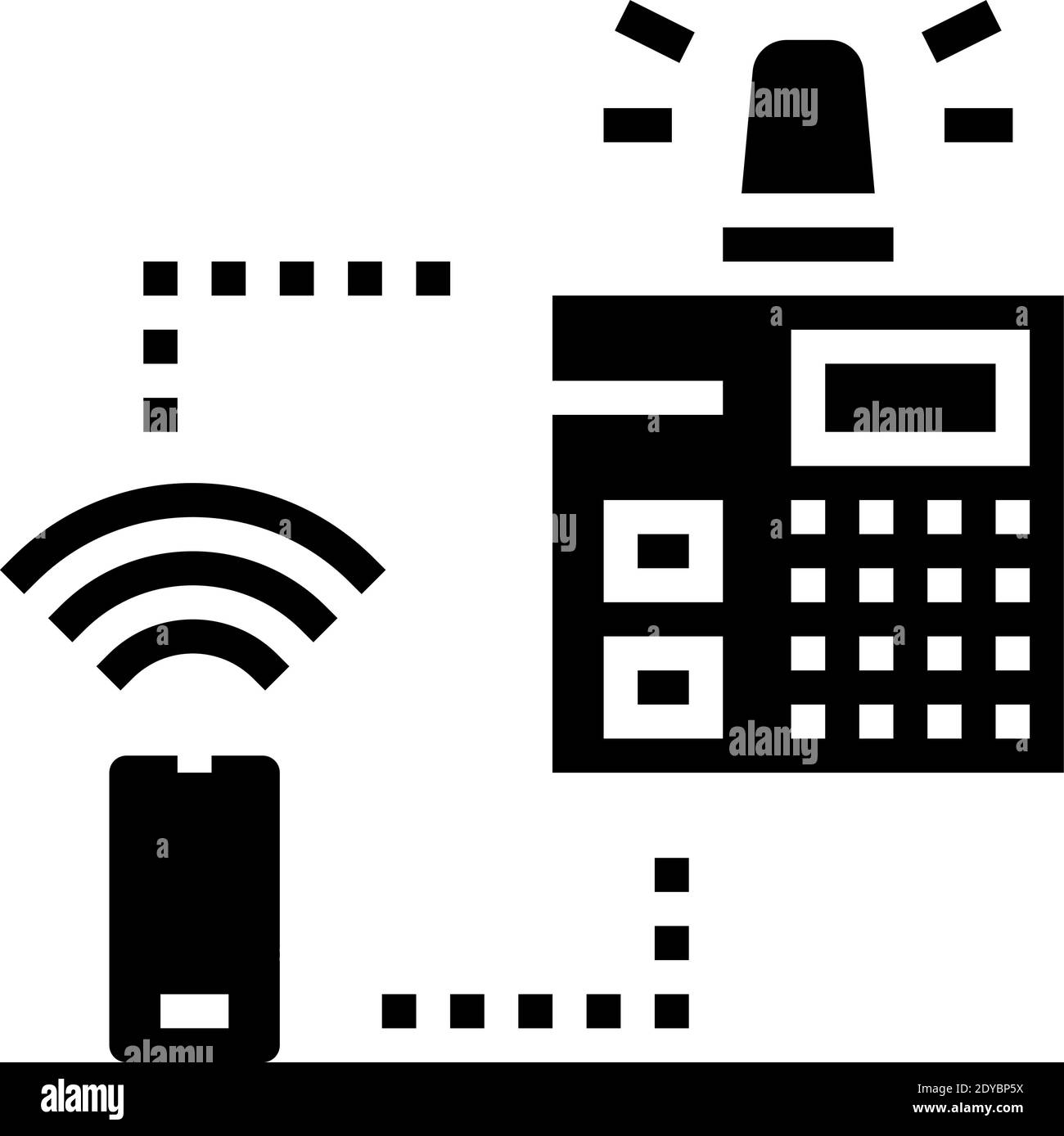 security system main panel glyph icon vector illustration Stock Vector ...