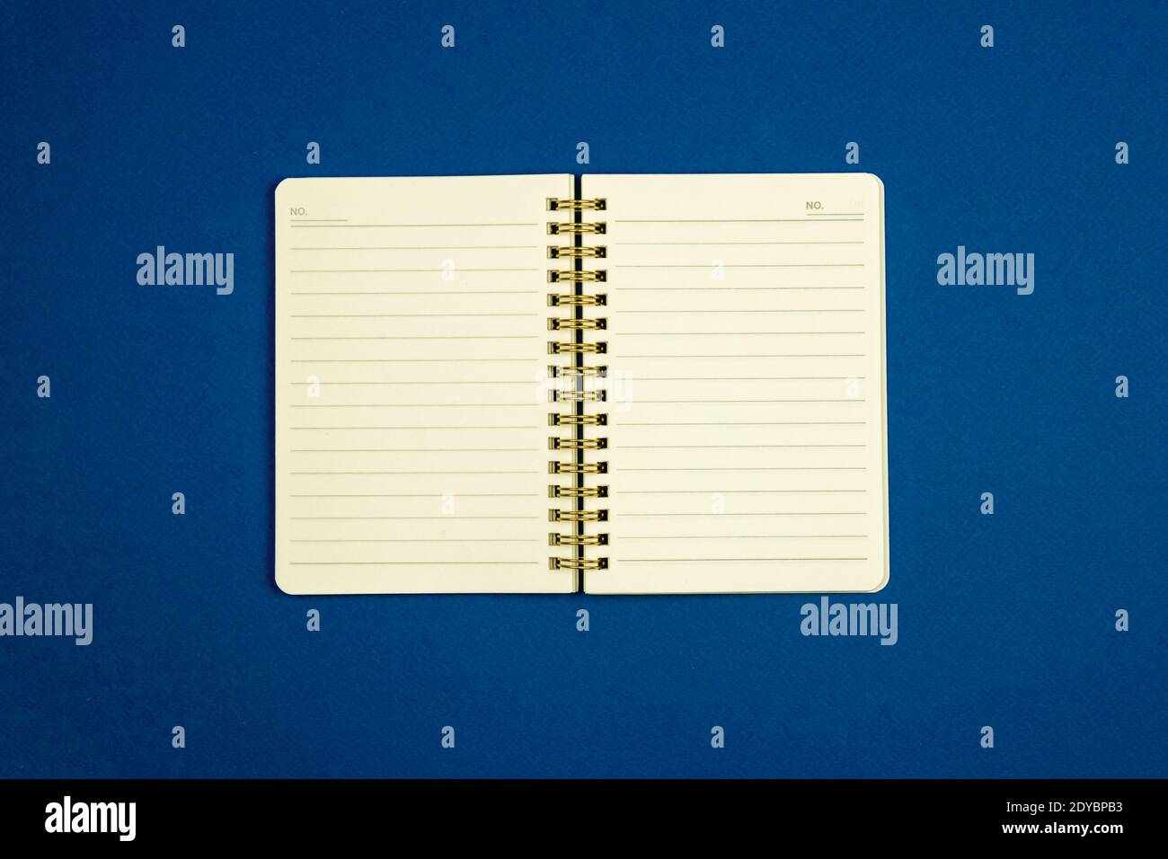 Notepad in line for notes on a simple blue background, flat design, top ...