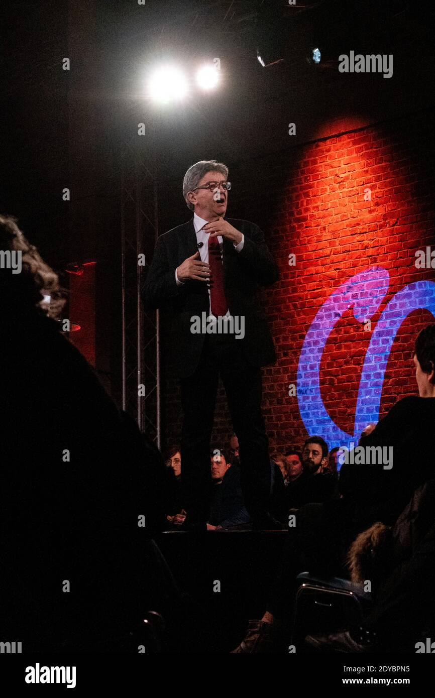 Meeting of Jean-Luc Melenchon and Adrien Quatennens, MP for France ...