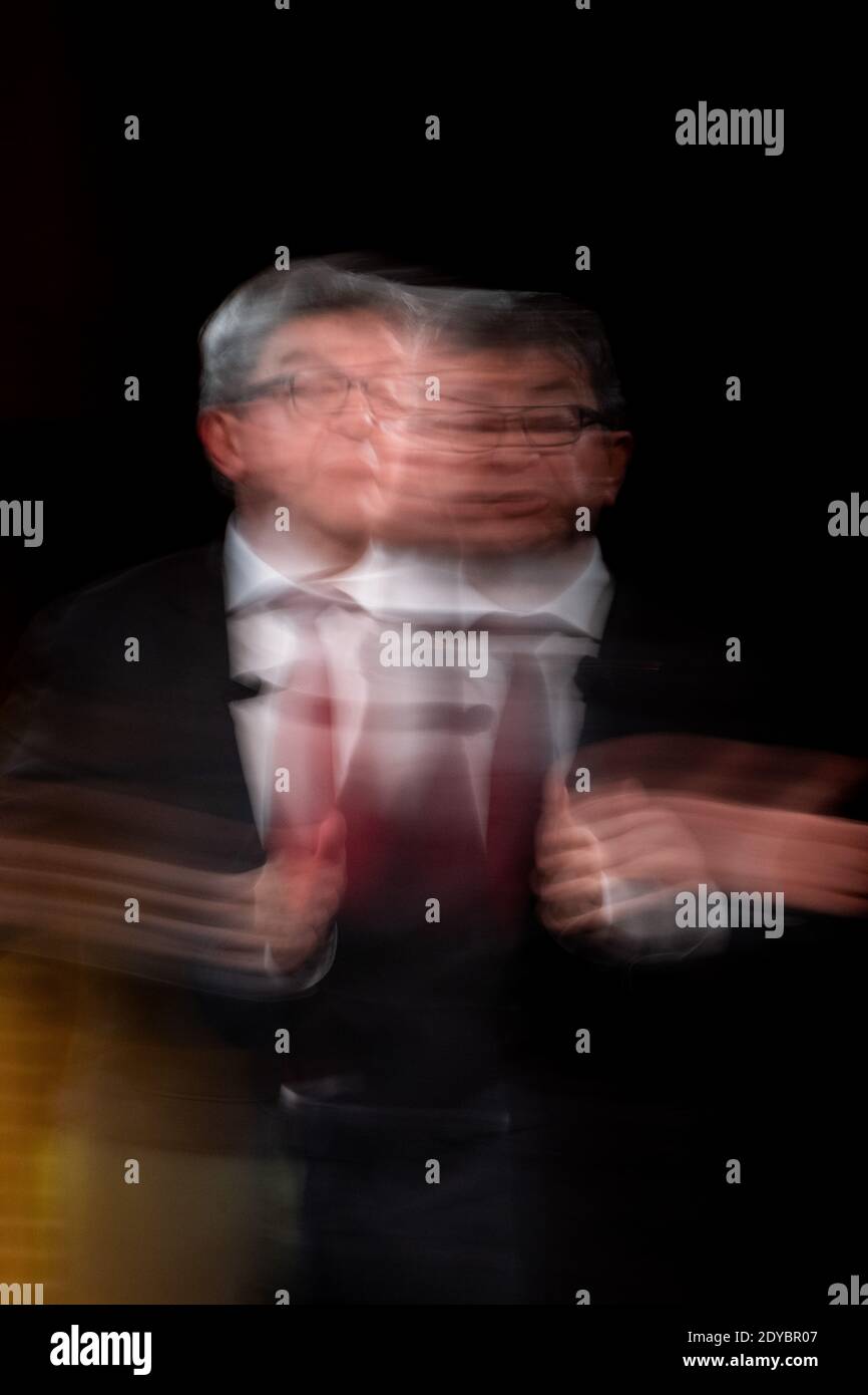 Meeting of Jean-Luc Melenchon and Adrien Quatennens, MP for France ...