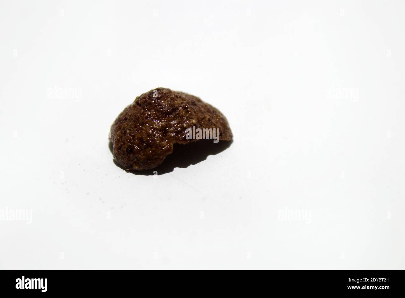 Close up of tasty and crunchy choco crunch on white background Stock ...