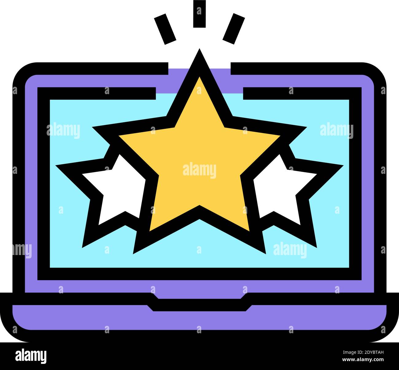 rating on laptop color icon vector illustration Stock Vector Image ...