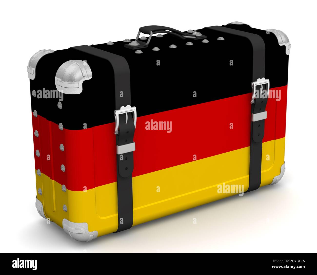 Stylish suitcase with the national Flag of Germany. Retro suitcase with ...