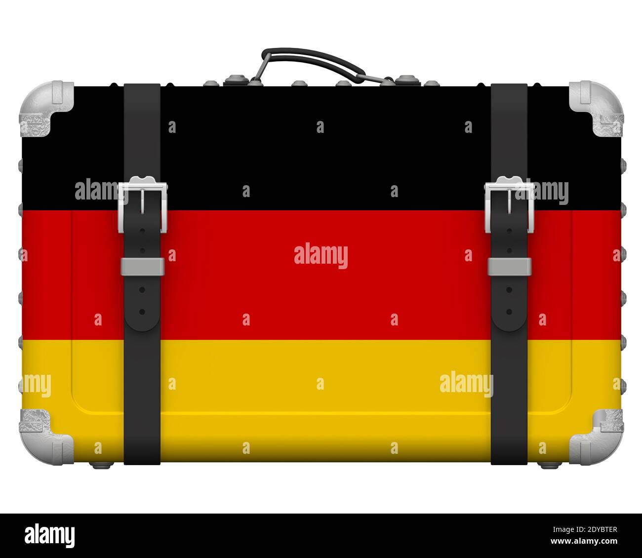 Stylish suitcase with the national Flag of Germany. Retro suitcase with ...