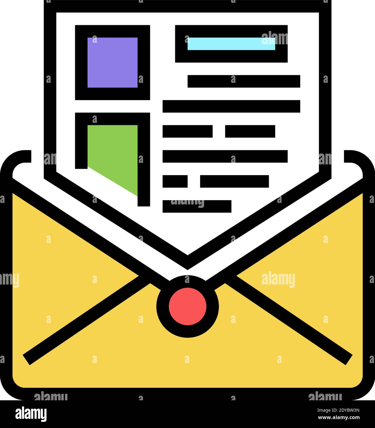 sending mail report color icon vector illustration Stock Vector Image ...