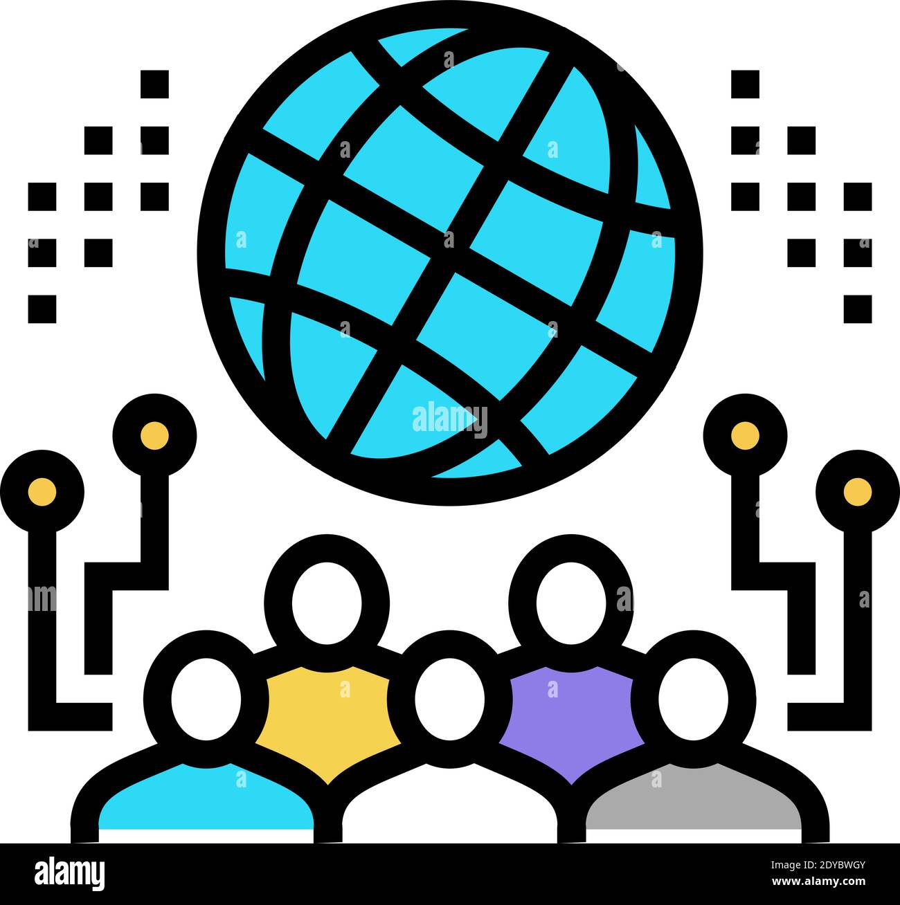 network system color icon vector illustration Stock Vector Image & Art ...
