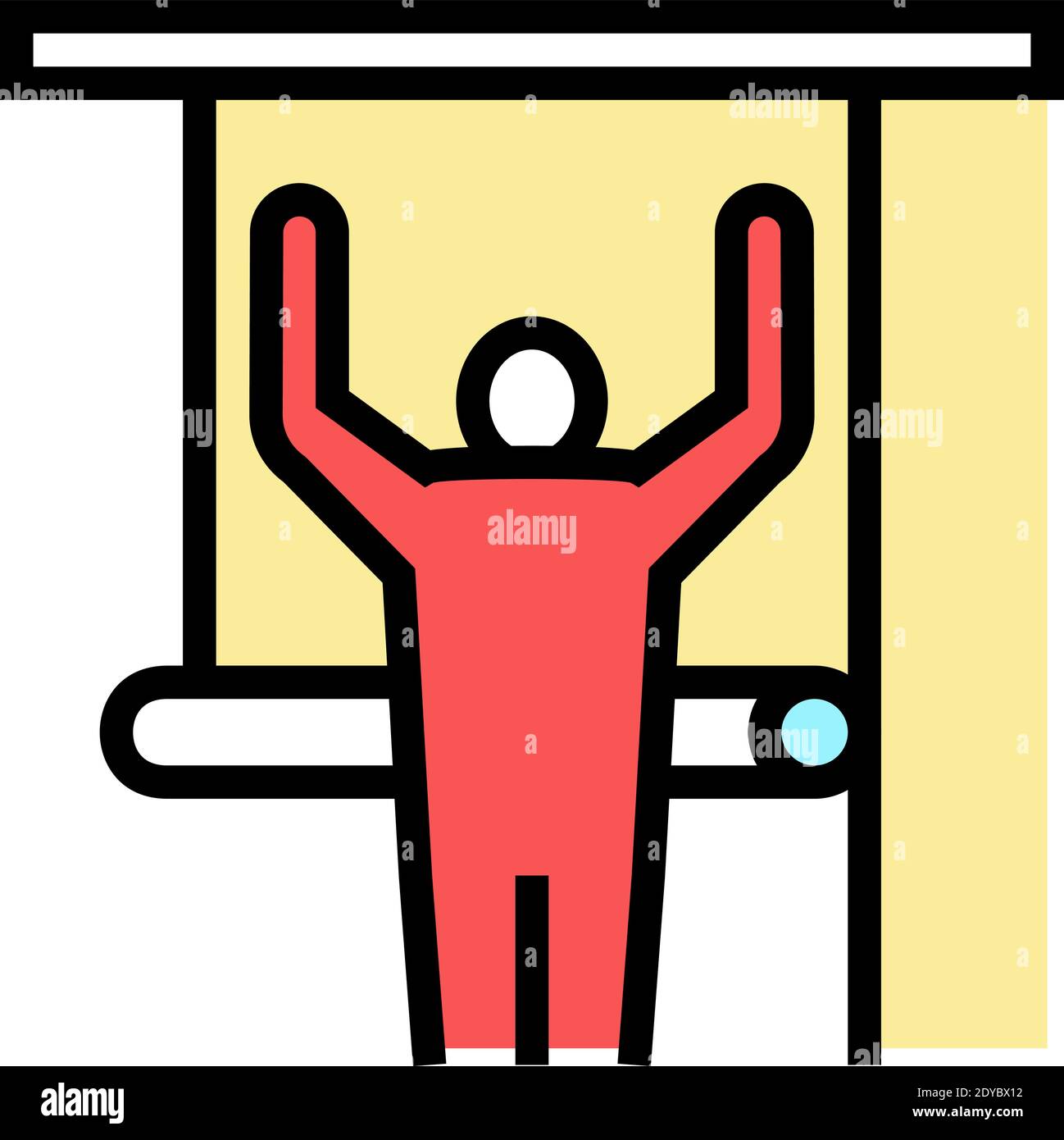 repair man gluing wallpaper on wall color icon vector illustration ...