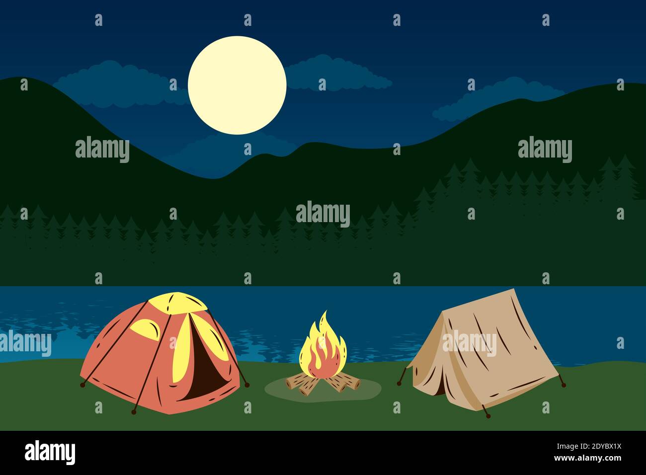 Night Camping Scenes