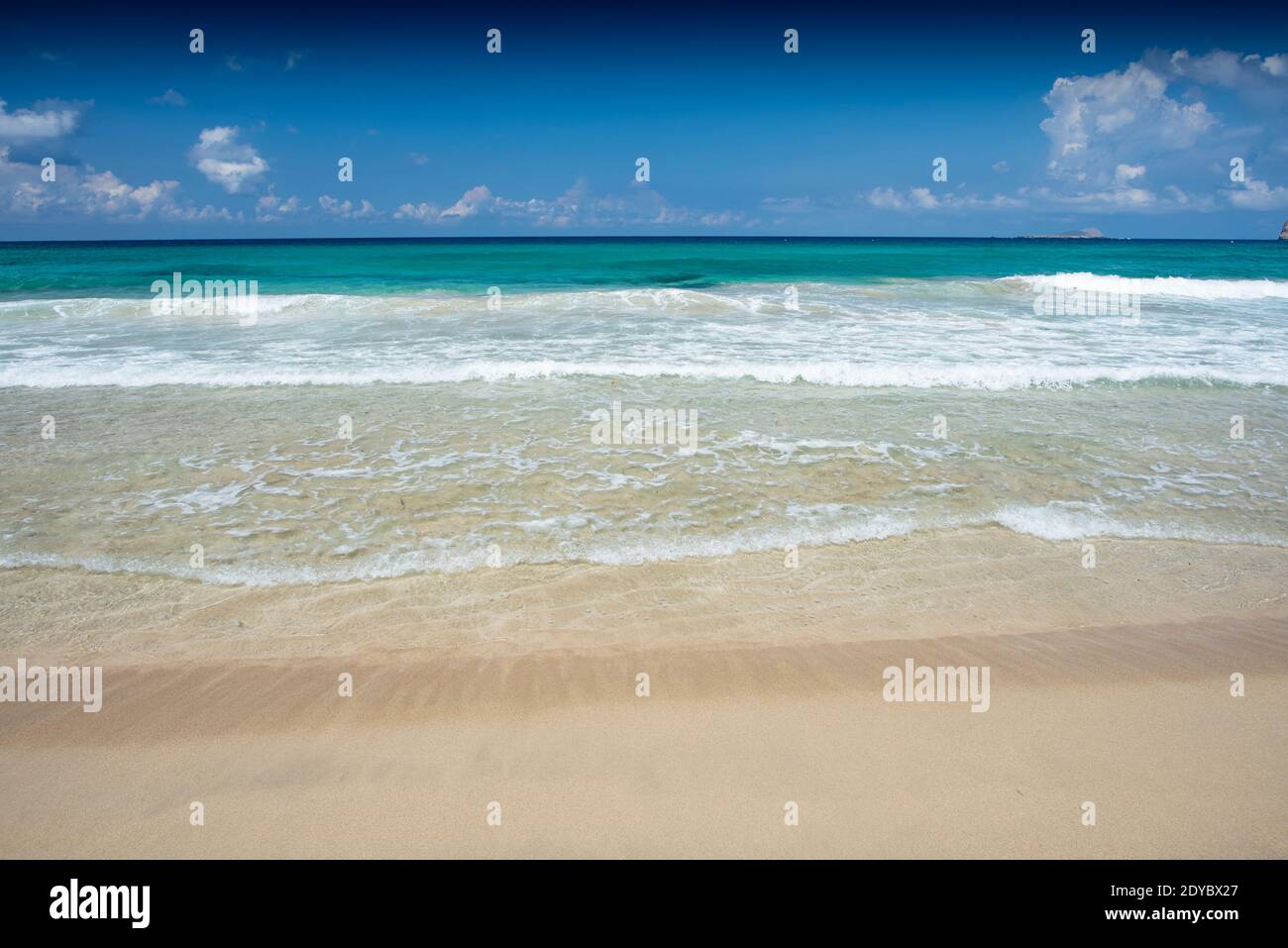 Falasarna Beach without people with crystal clear water Stock Photo - Alamy