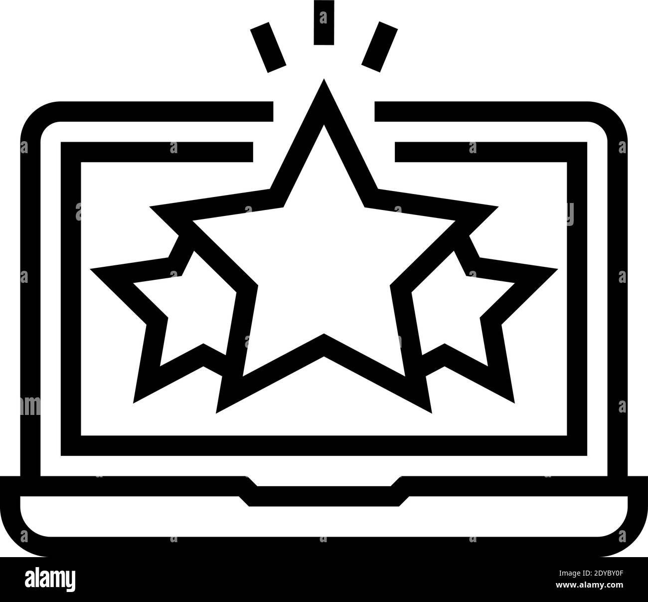 Outline laptop user icon on Black and White Stock Photos & Images - Alamy