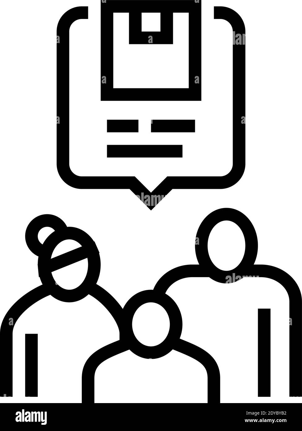 family order review line icon vector illustration Stock Vector Image ...