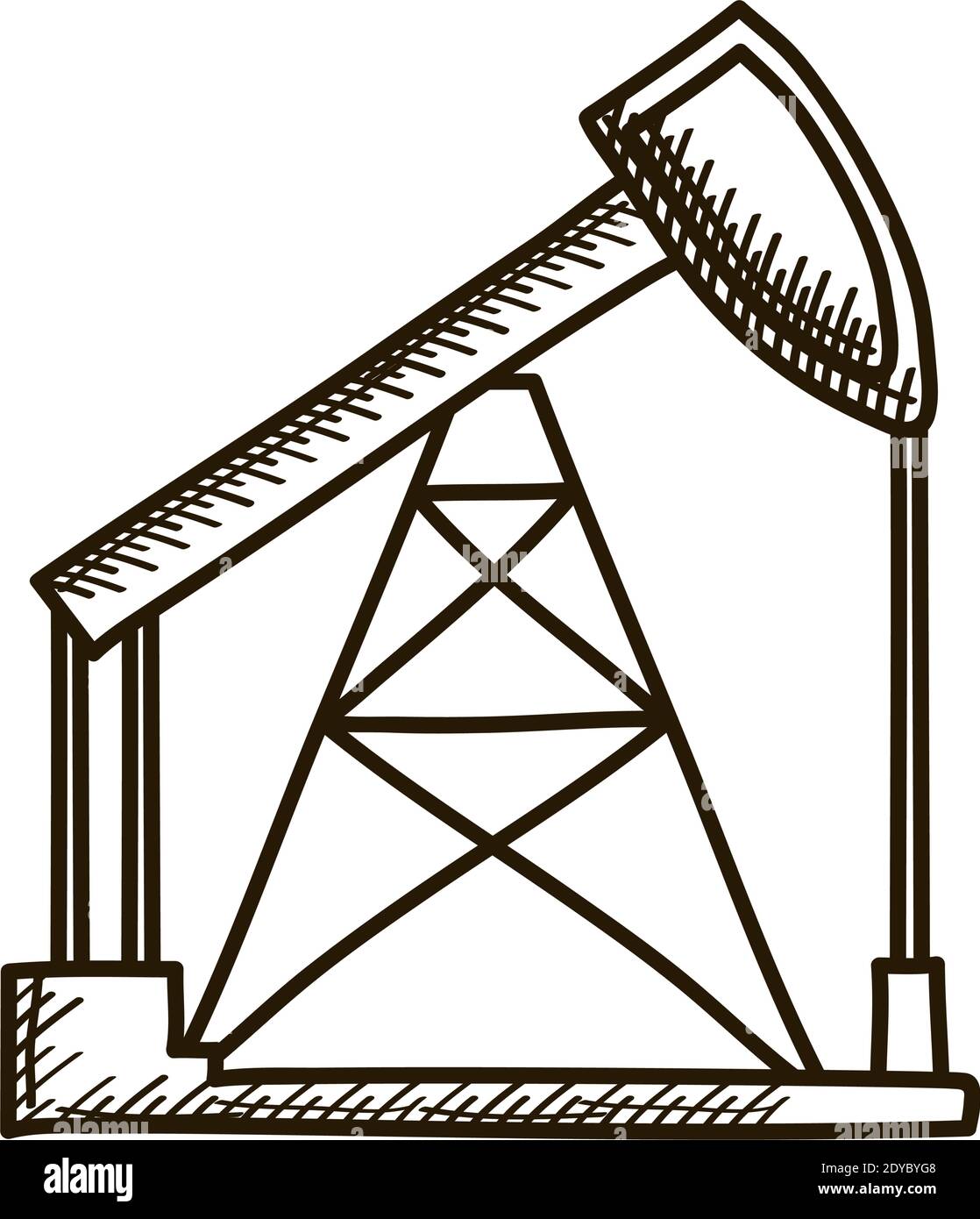 drilling tower refinery of oil drawn style icon vector illustration ...