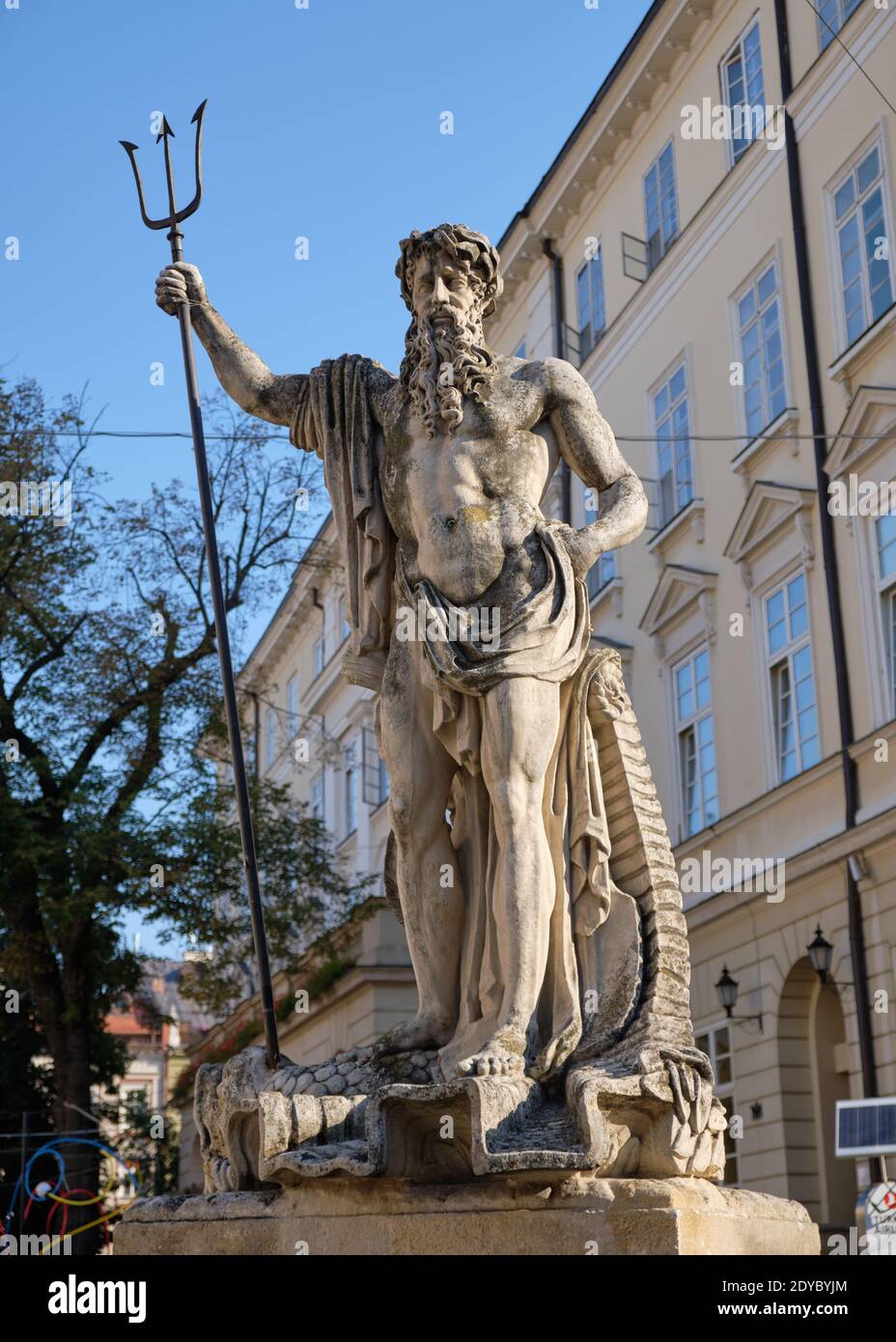 Neptune statue in main square in Lviv Stock Photo - Alamy