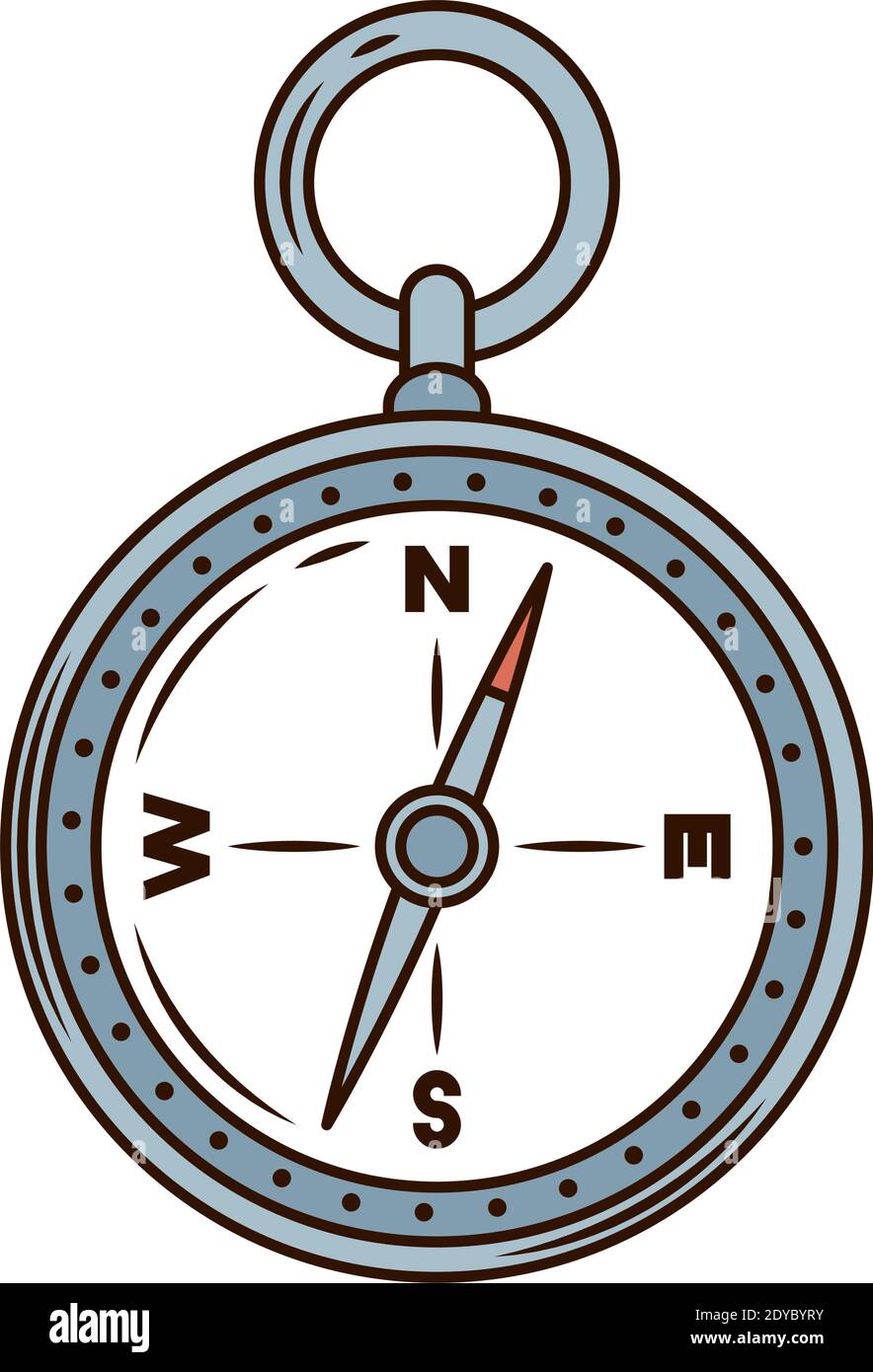 compass guide device line and fill style icon vector illustration ...