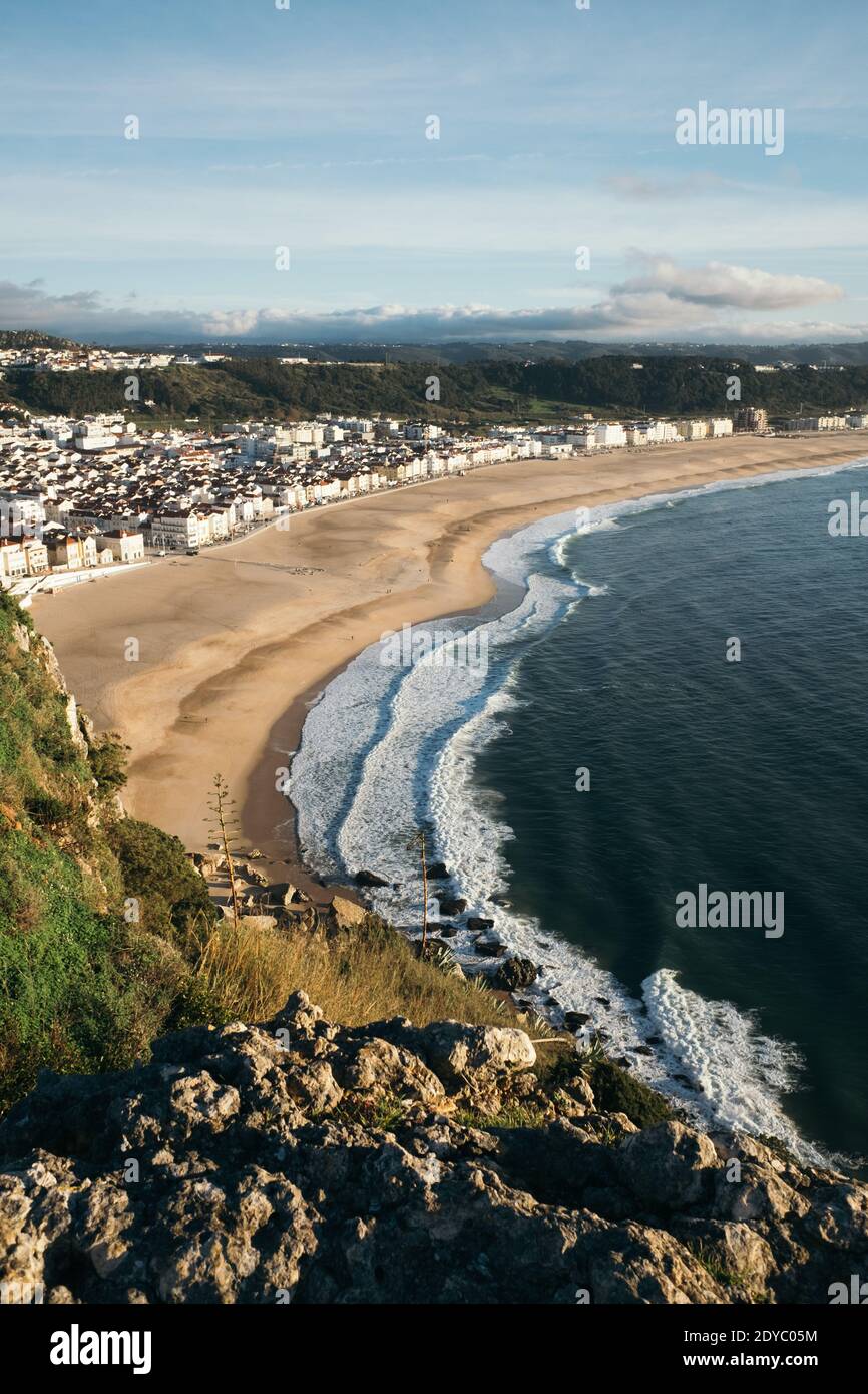 A Norte beach in Nazare, Portugal Stock Photo - Alamy