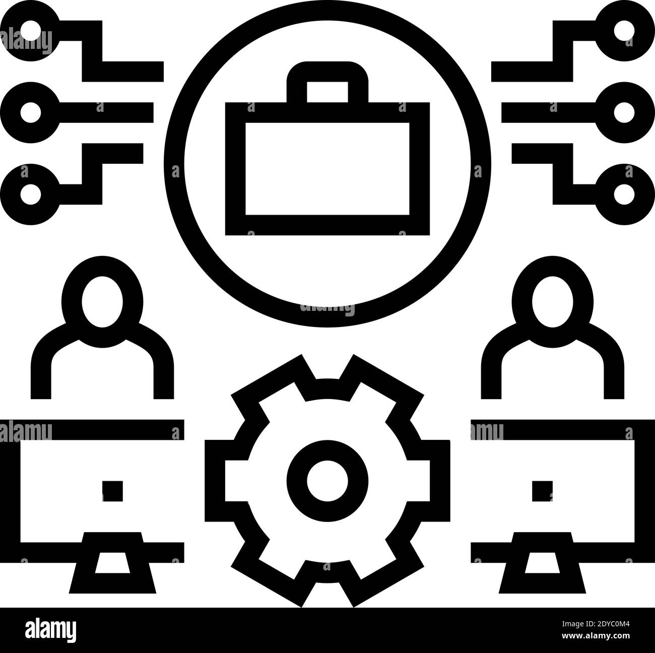 work system line icon vector illustration Stock Vector Image & Art - Alamy