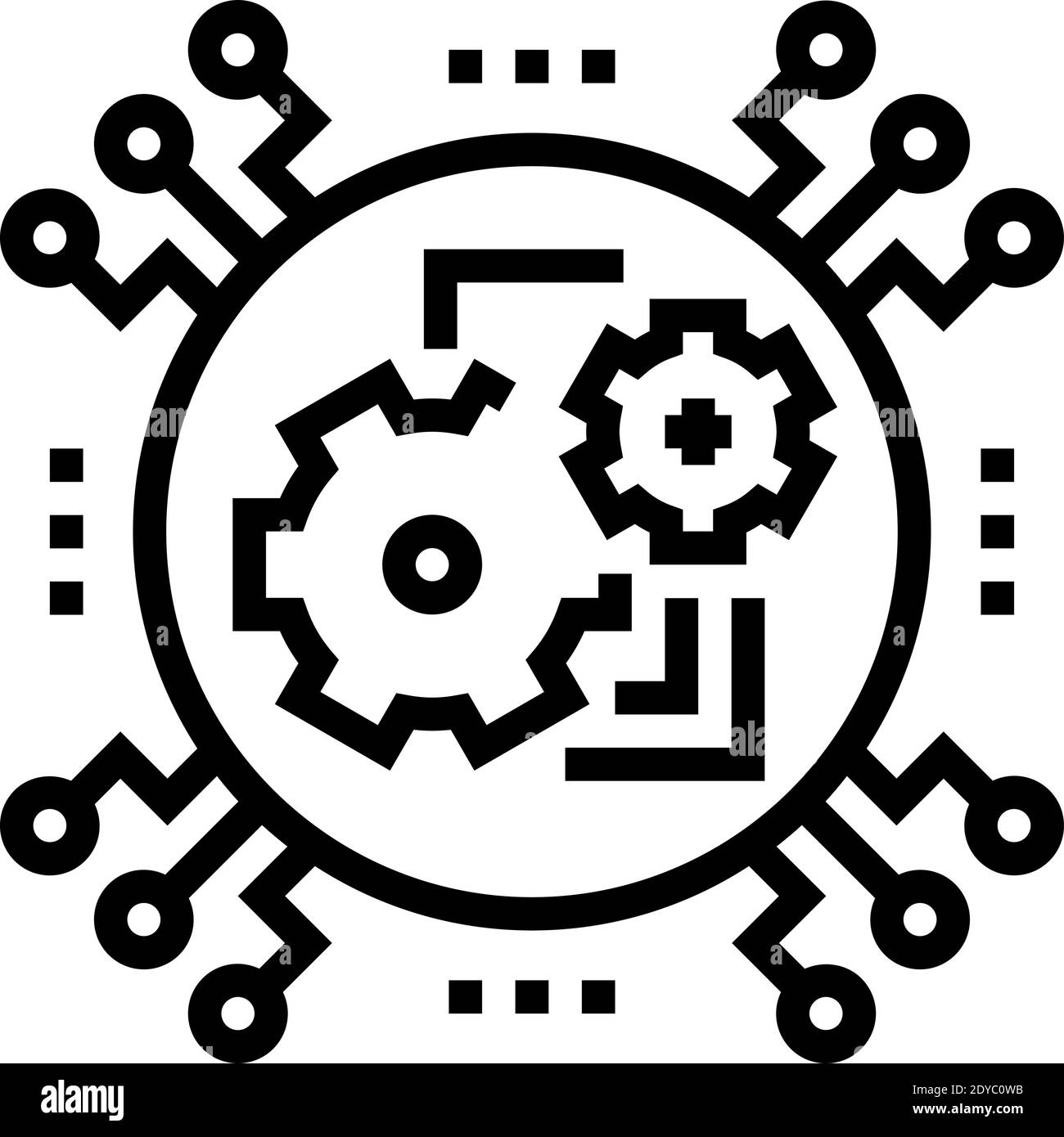 technology system line icon vector illustration Stock Vector Image ...