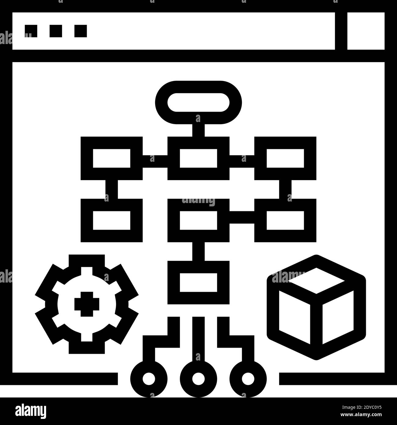process system line icon vector illustration Stock Vector Image & Art ...