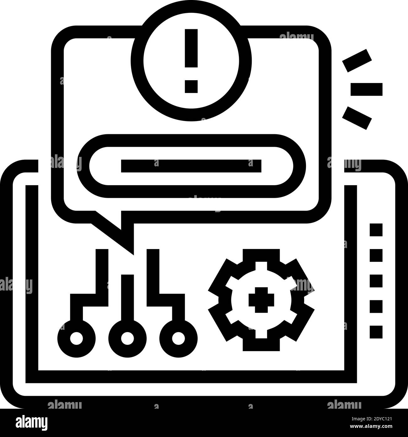 alert system line icon vector illustration Stock Vector Image & Art - Alamy
