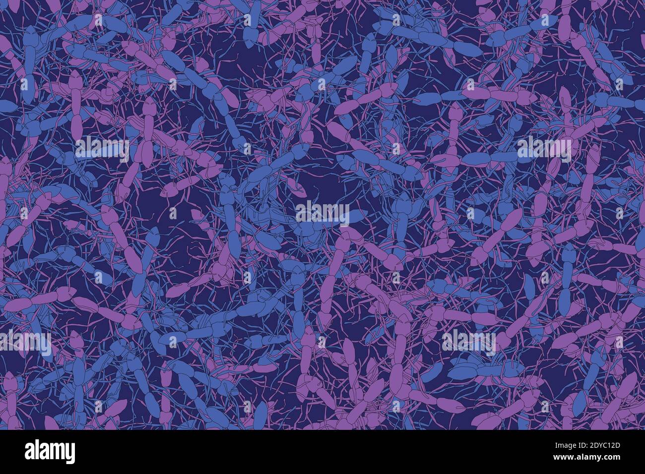 Color Ants Illustration Seamless Pattern on Blue Background Stock ...