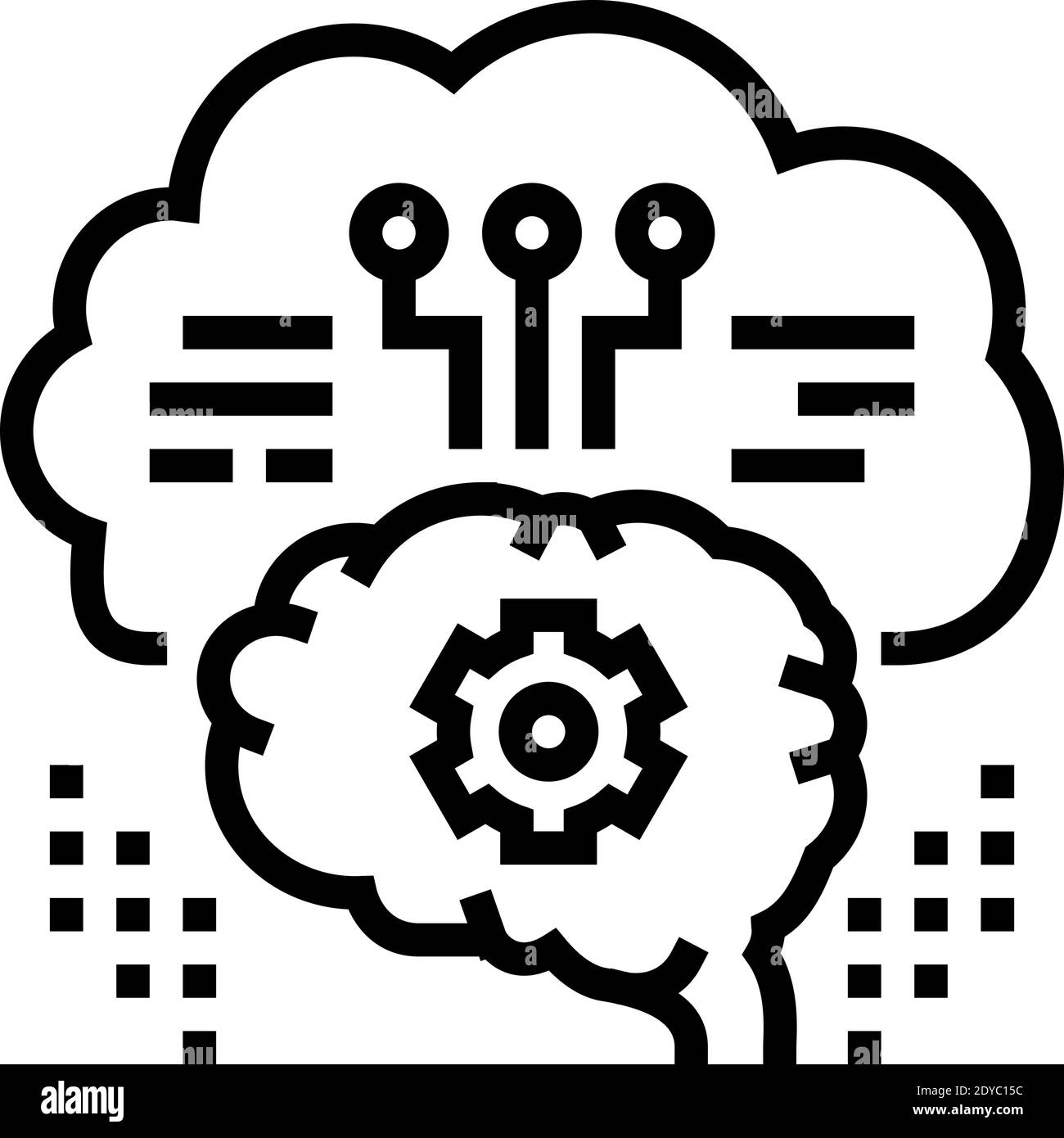 thinking system line icon vector illustration Stock Vector Image & Art ...