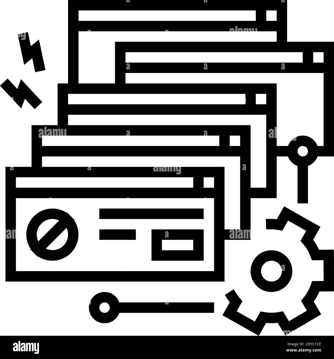 crash system line icon vector illustration Stock Vector Image & Art - Alamy