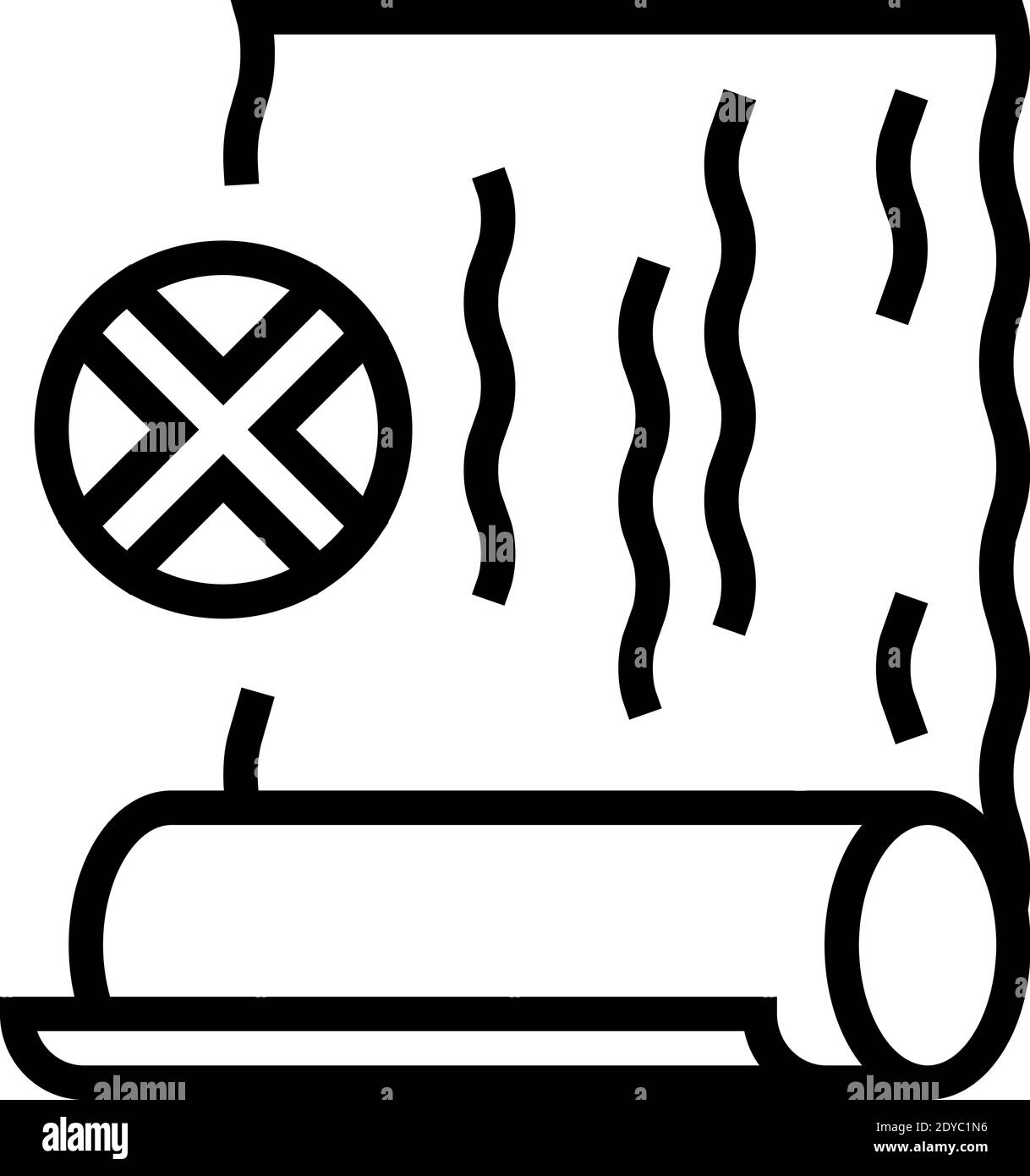 damaged badly pasted wallpaper line icon vector illustration Stock ...