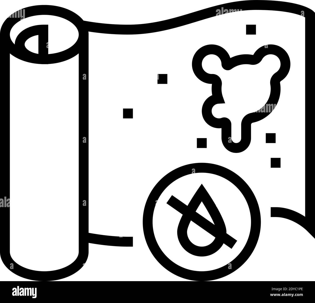 non-waterproof wallpaper line icon vector illustration Stock Vector ...