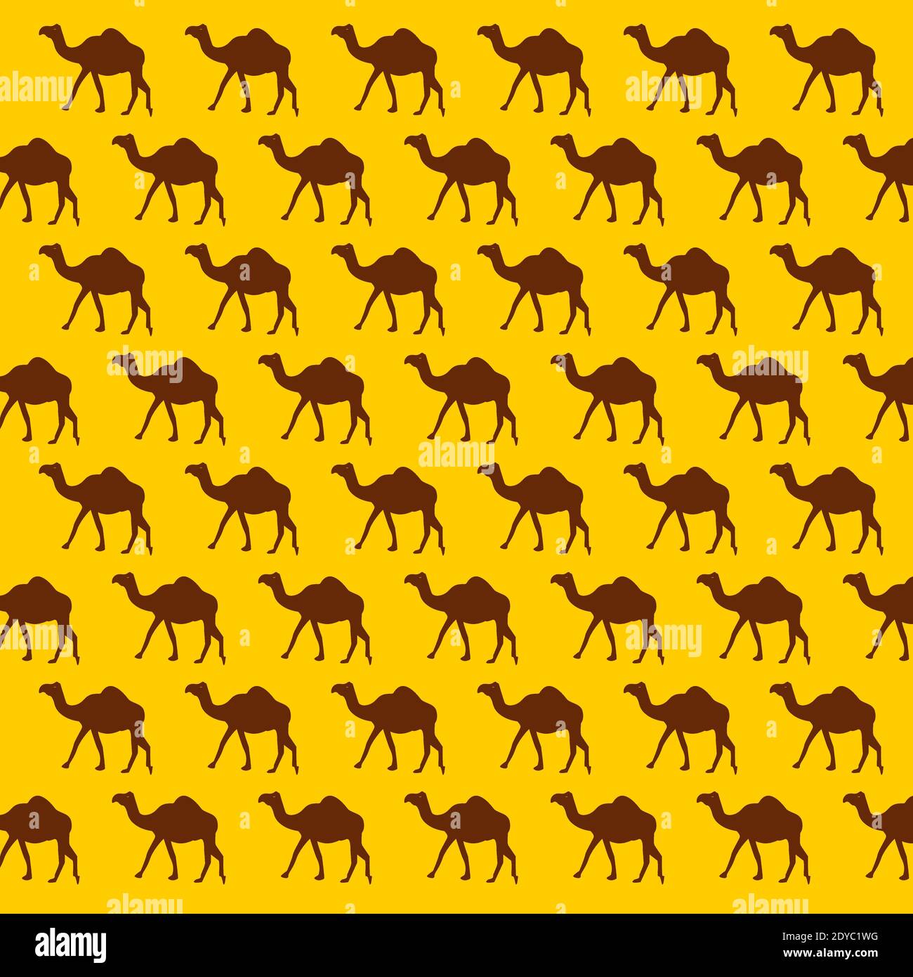 An illustration of Seamless camel pattern with yellow background Stock ...