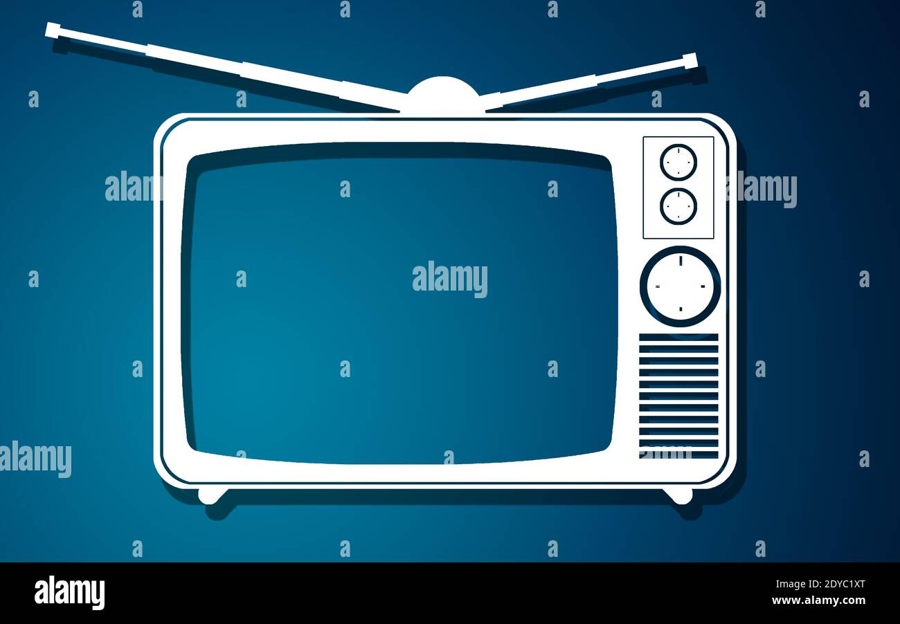 An illustration of a Retro old vintage television set Stock Photo - Alamy