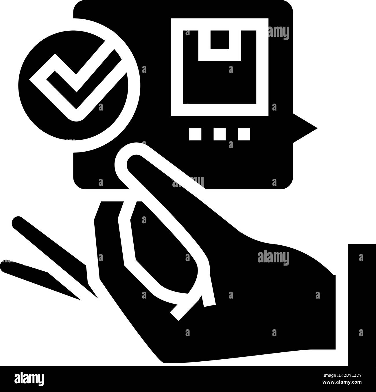 order delivered accepted review glyph icon vector illustration Stock ...