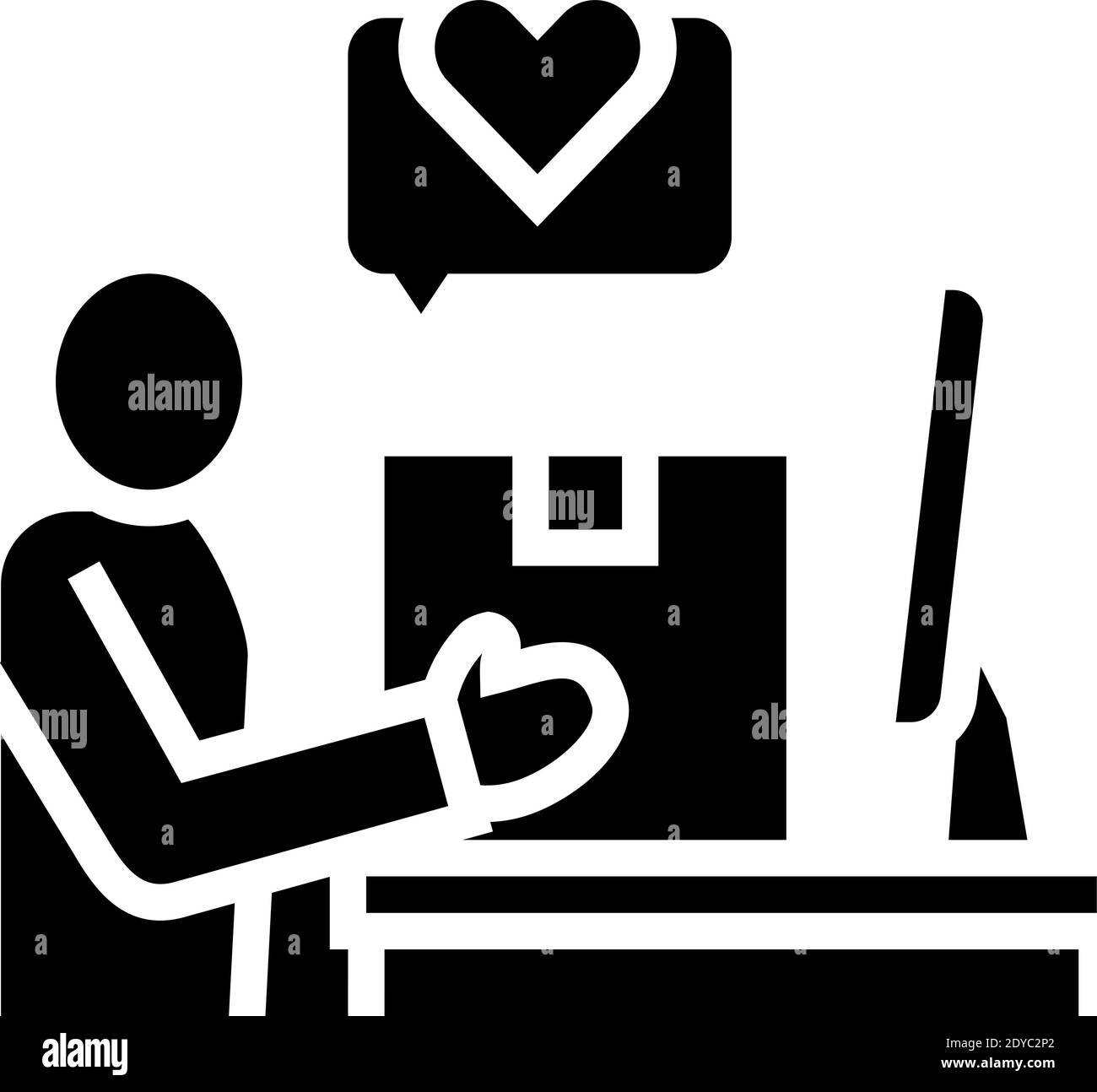 customer like review glyph icon vector illustration Stock Vector Image ...