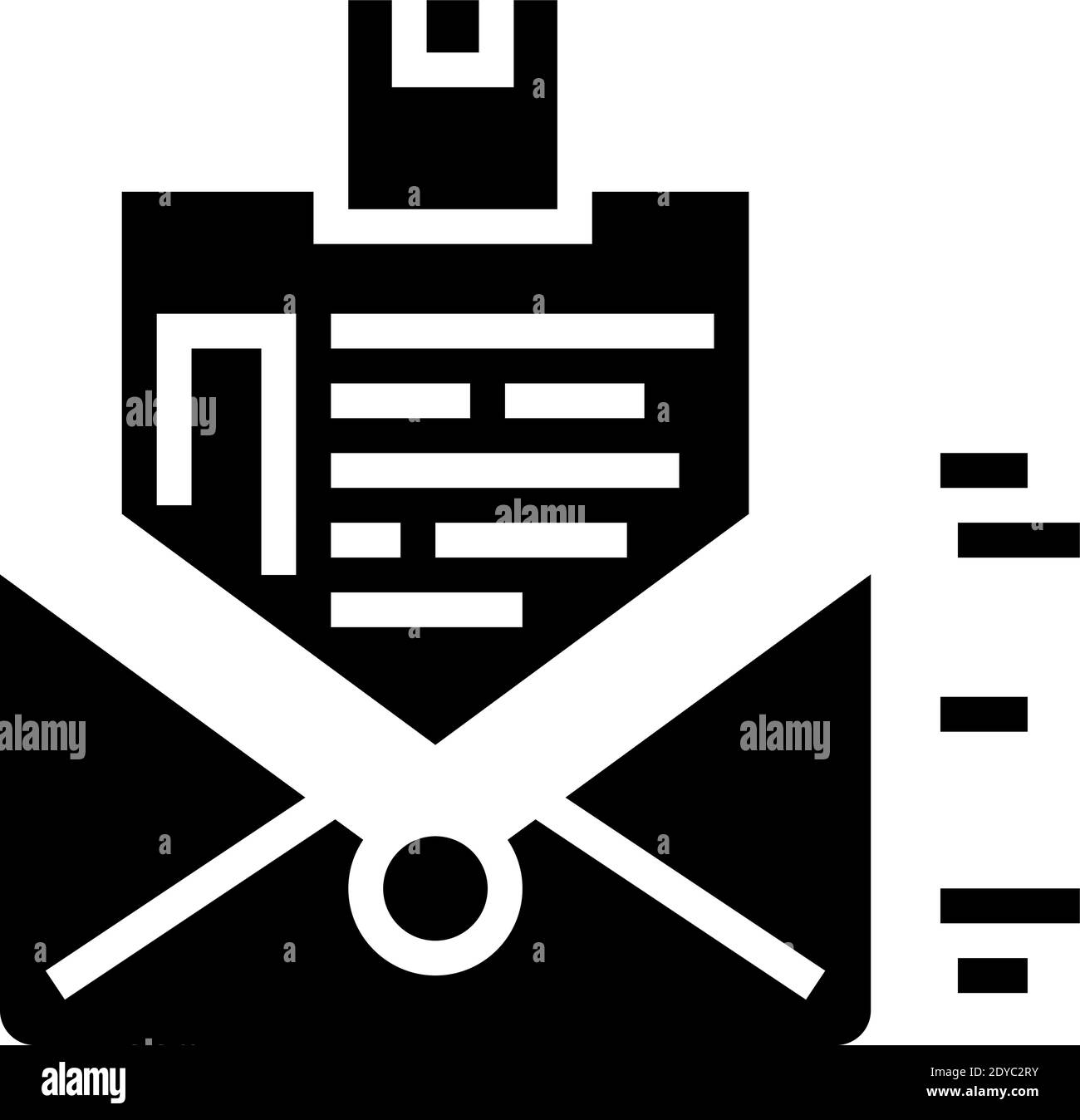 order sending in letter glyph icon vector illustration Stock Vector ...