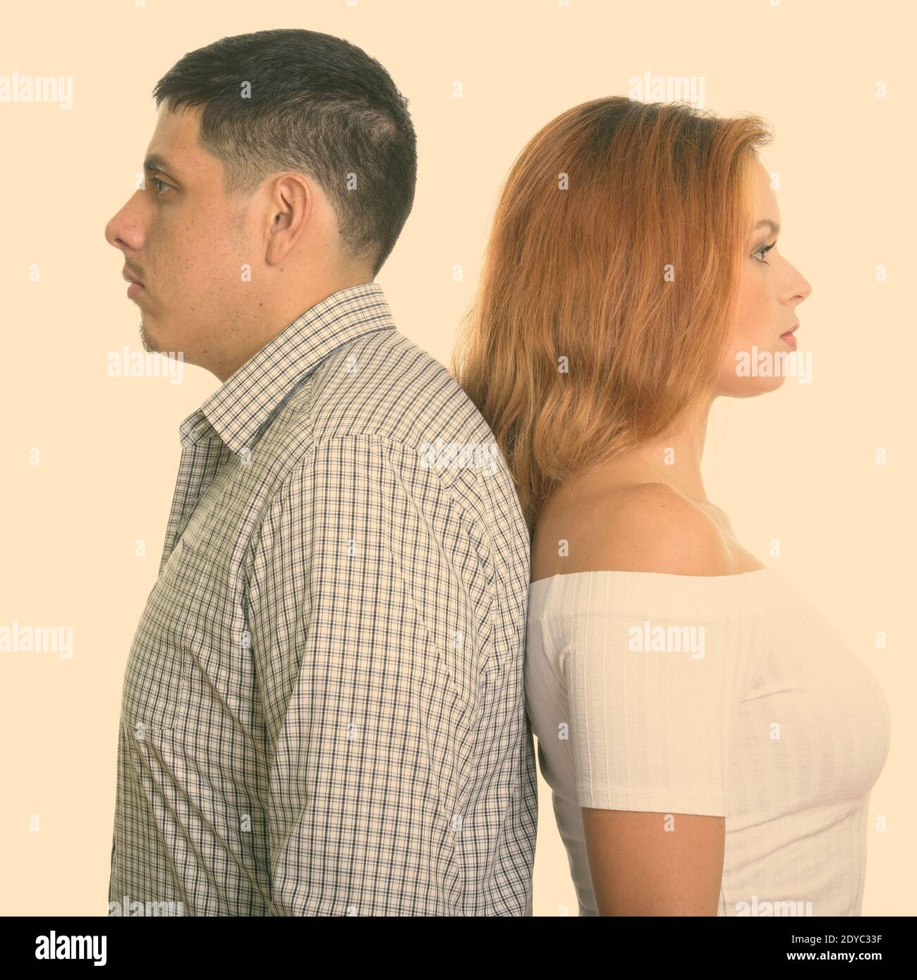 People backs to each other hi-res stock photography and images - Alamy