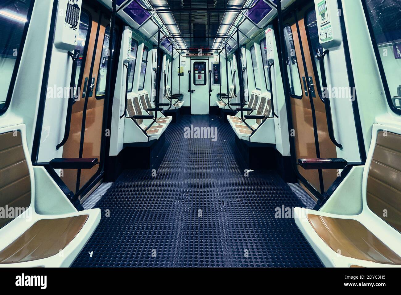 Metro train carriage interior hi-res stock photography and images - Alamy