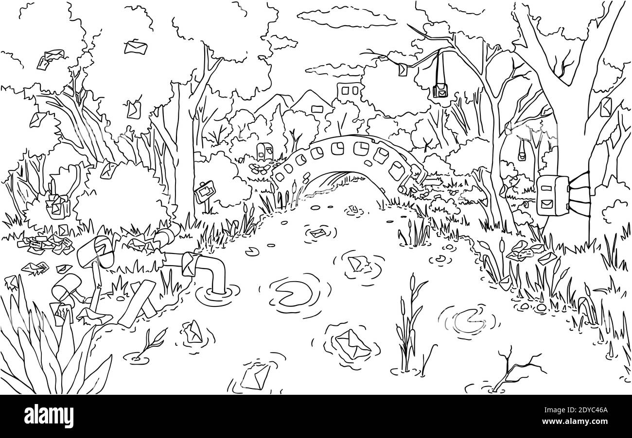 How To Draw A Pond Scene