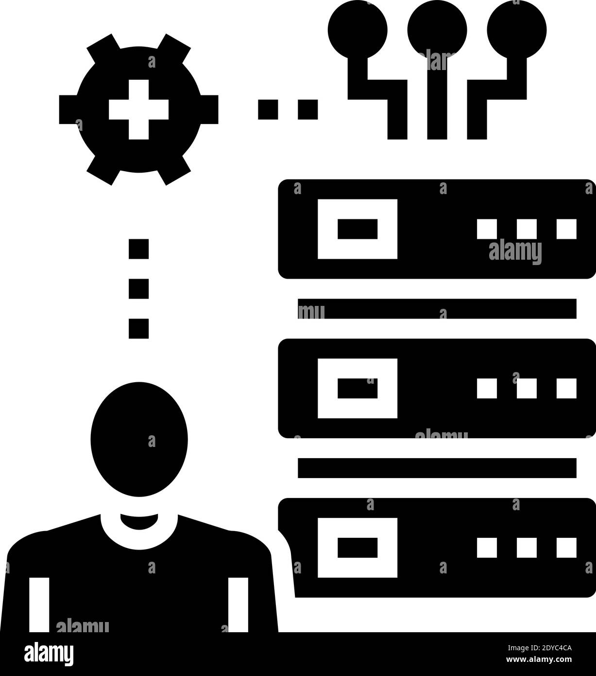 administrator system glyph icon vector illustration Stock Vector Image ...