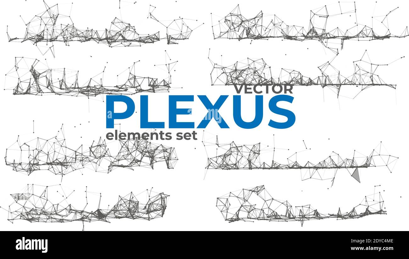 Abstract plexus design elements set Stock Vector Image & Art - Alamy