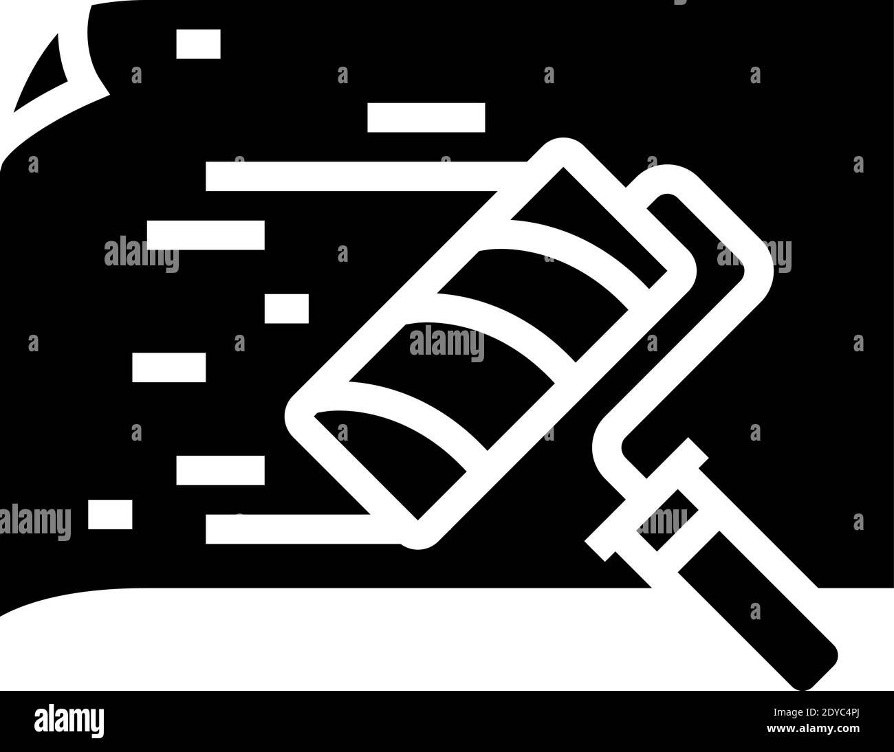gluing wallpaper glyph icon vector illustration Stock Vector Image ...
