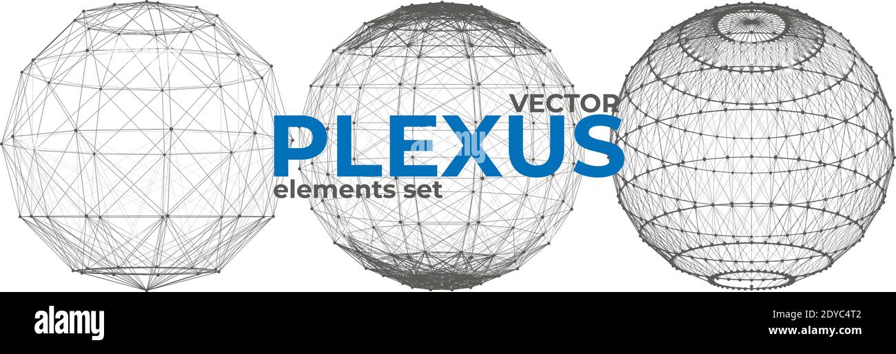 Abstract spherical plexus design elements set Stock Vector Image & Art ...