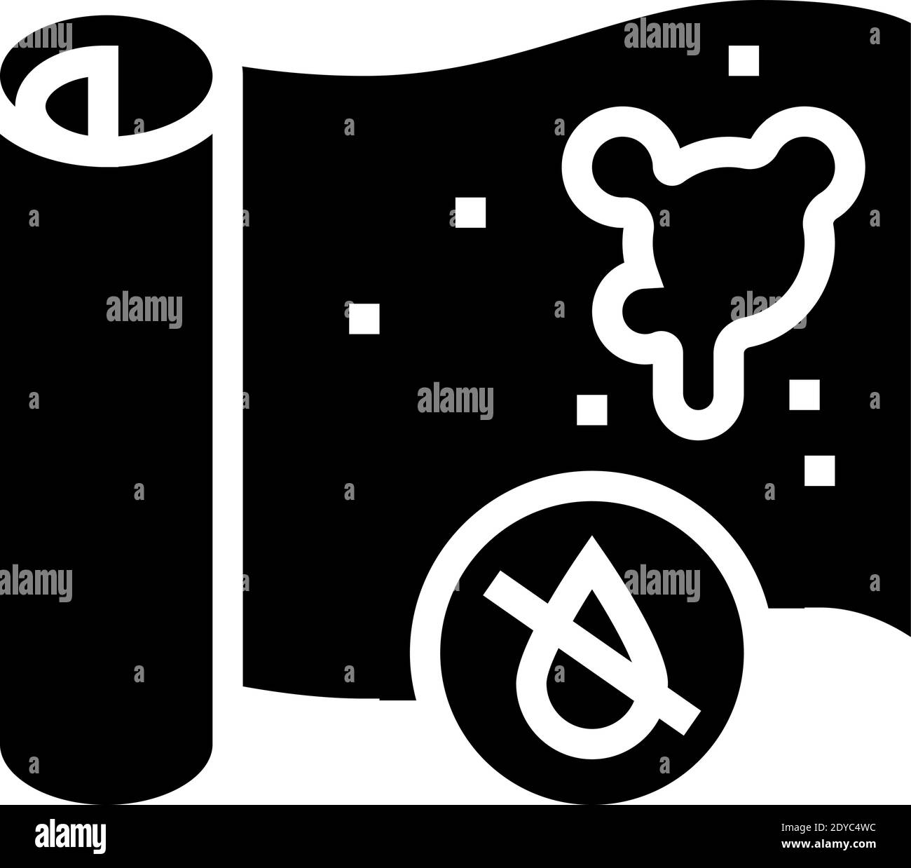 non-waterproof wallpaper glyph icon vector illustration Stock Vector ...