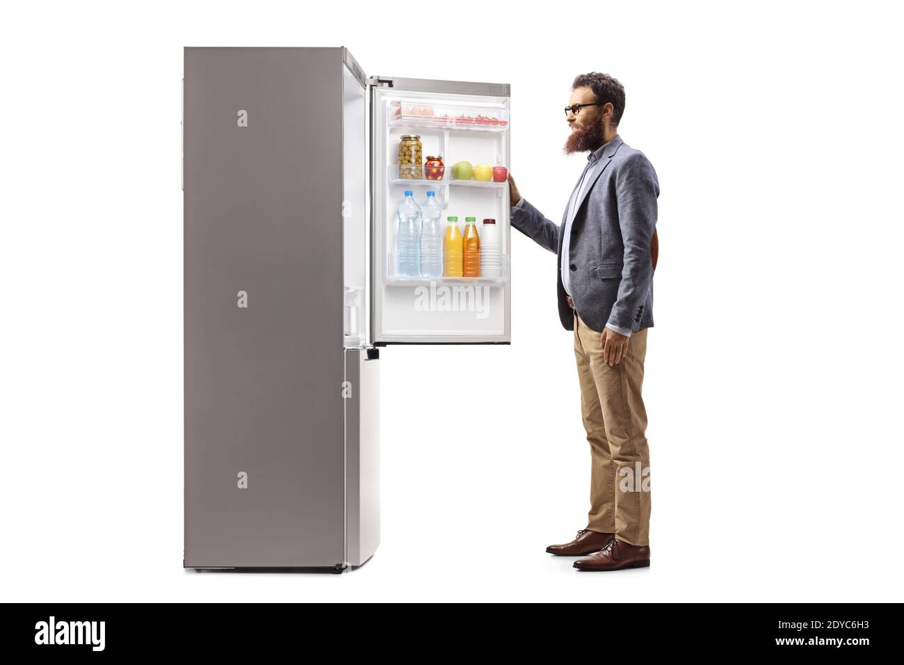 Man opening fridge hi-res stock photography and images - Alamy