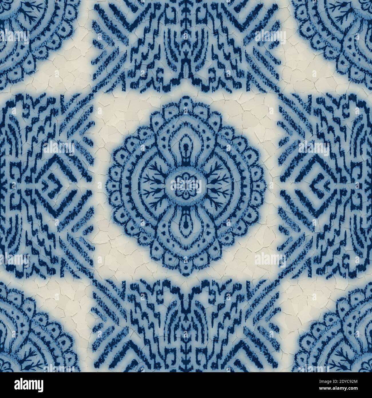 Seamless cracked blue and white ceramic design Stock Photo - Alamy