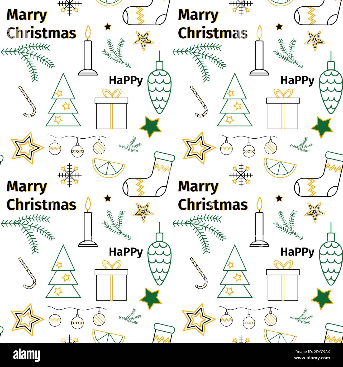 Seamless pattern on the New Year theme. Pattern Stock Vector Image ...