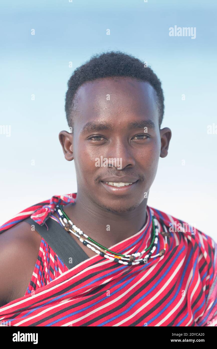 Tanzania Zanzibar Portrait of Maasai man Stock Photo - Alamy