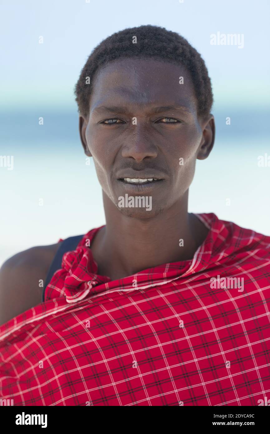 Tanzania Zanzibar Portrait of Maasai man Stock Photo - Alamy