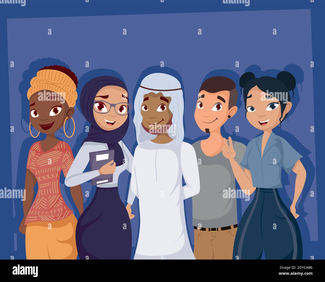 young persons group diversity characters vector illustration design ...