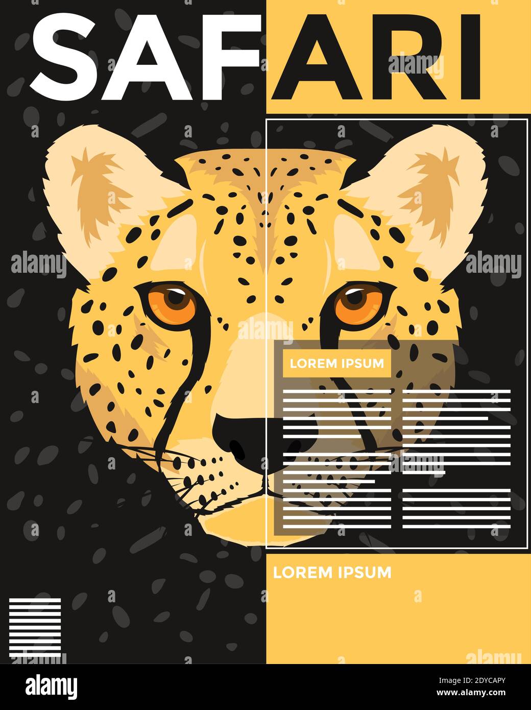 wild leopard animal head fauna character with lettering vector ...